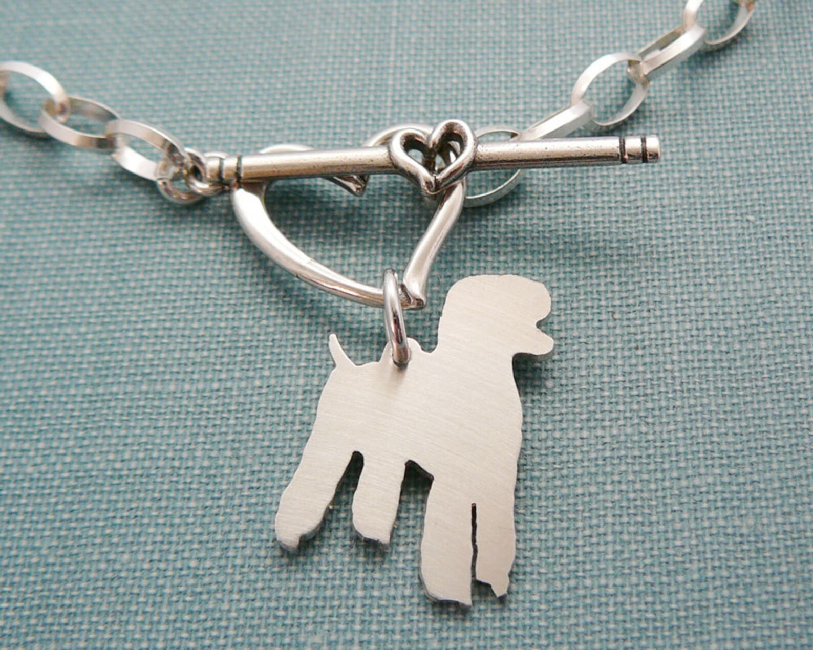 Standard Poodle Dog Chain Bracelet, Sterling Silver Personalize Pendant ...