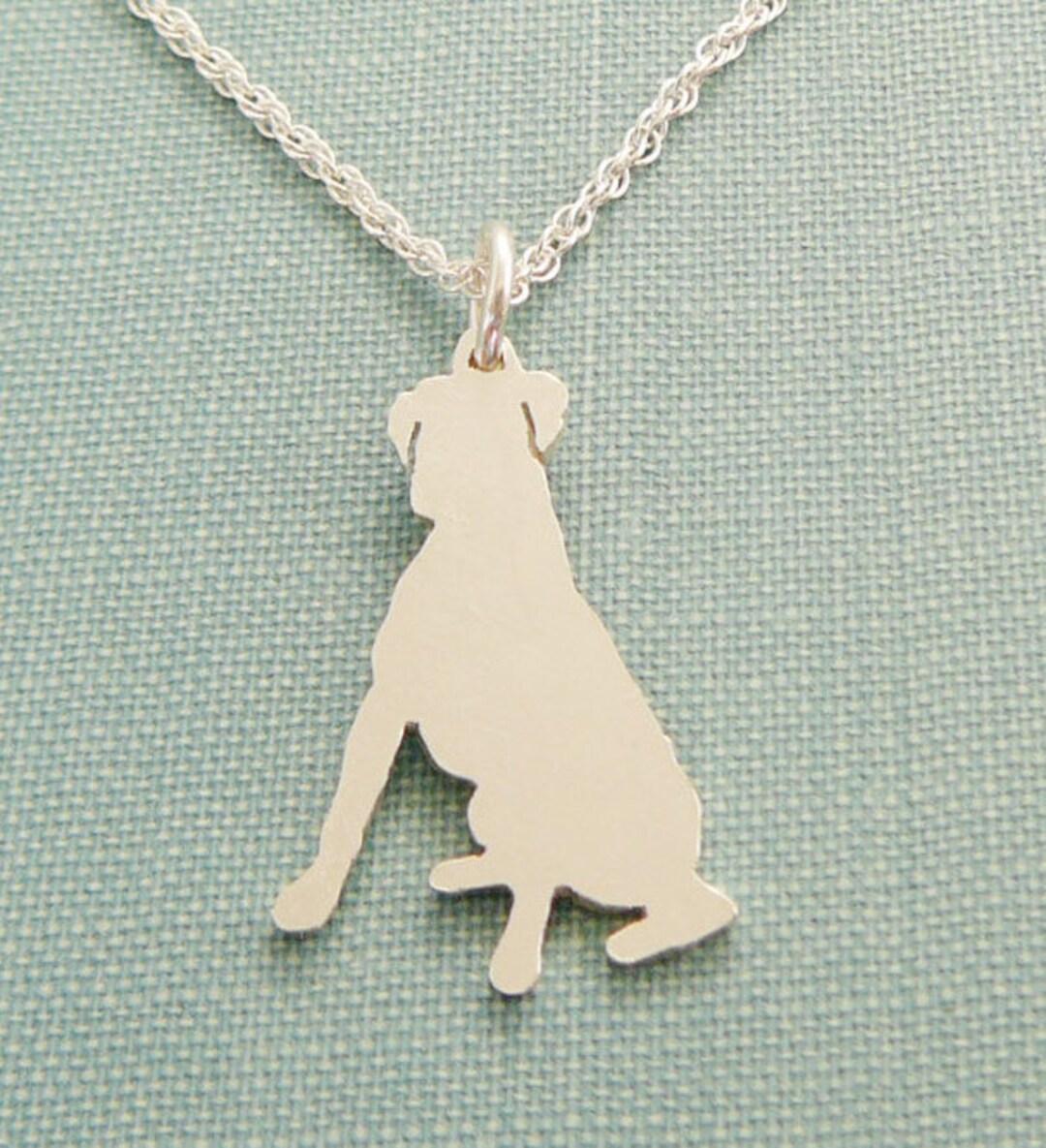 Boxer Dog Necklace, Sitting Personalize Sterling Silver Pendant, Breed ...