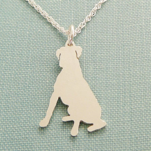 Tiny Boxer Dog Necklace Sterling Silver Hand Cut Dog Pendant - Etsy Canada