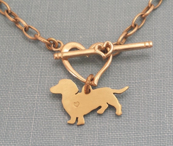 Dachshund Dog Chain Bracelet Solid Doxie Brass Personalize - Etsy