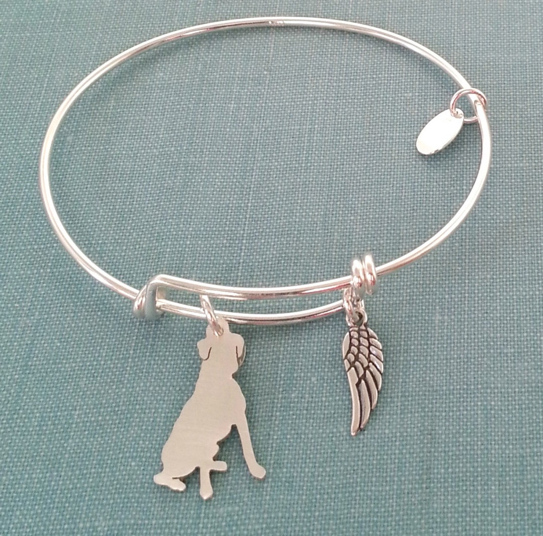 Sitting Boxer Dog Adjustable Bangle Bracelet, 925 Sterling Silver ...