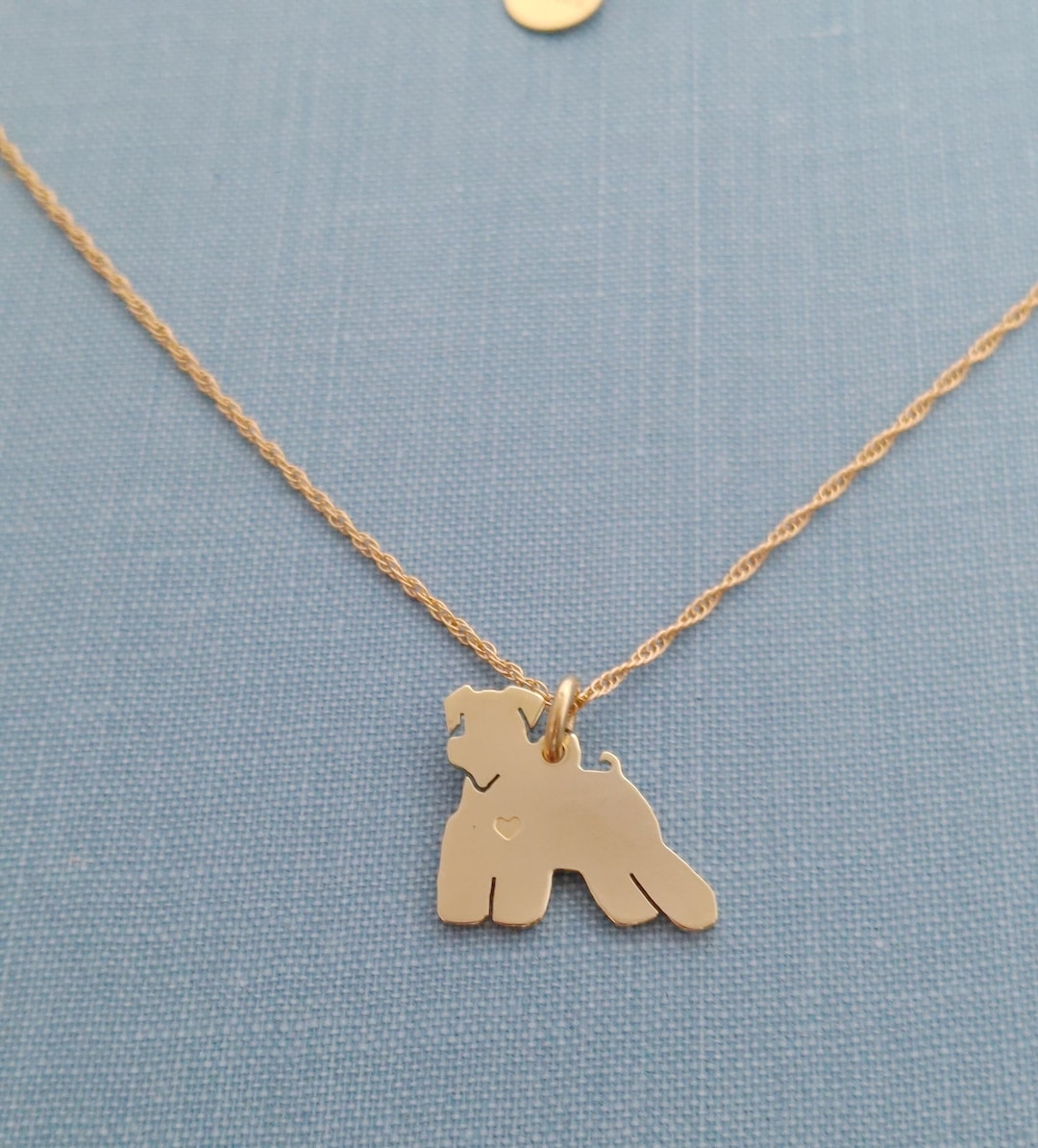 Miniature Schnauzer Dog Necklace, 14kt Gold Filled Chain, Jewelers ...