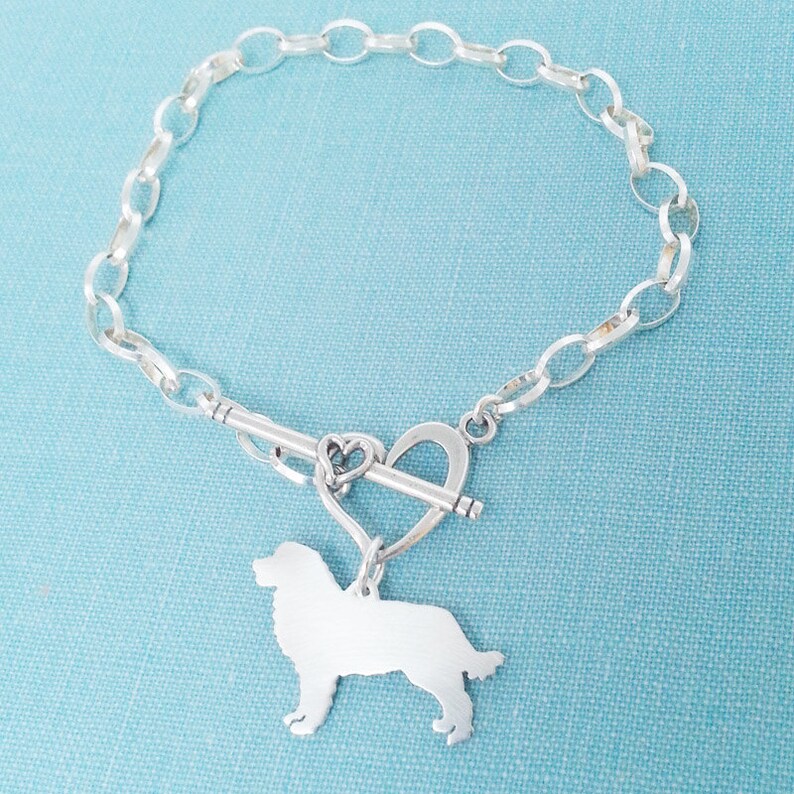 Bernese Mountain Dog Chain Bracelet Sterling Silver | Etsy