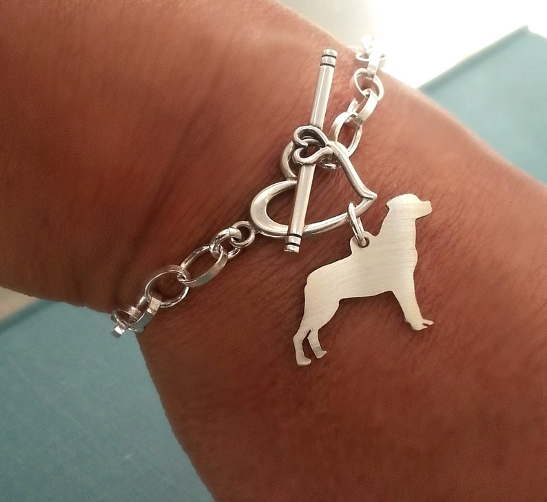 Rottweiler Chain Bracelet Sterling Silver Personalize - Etsy