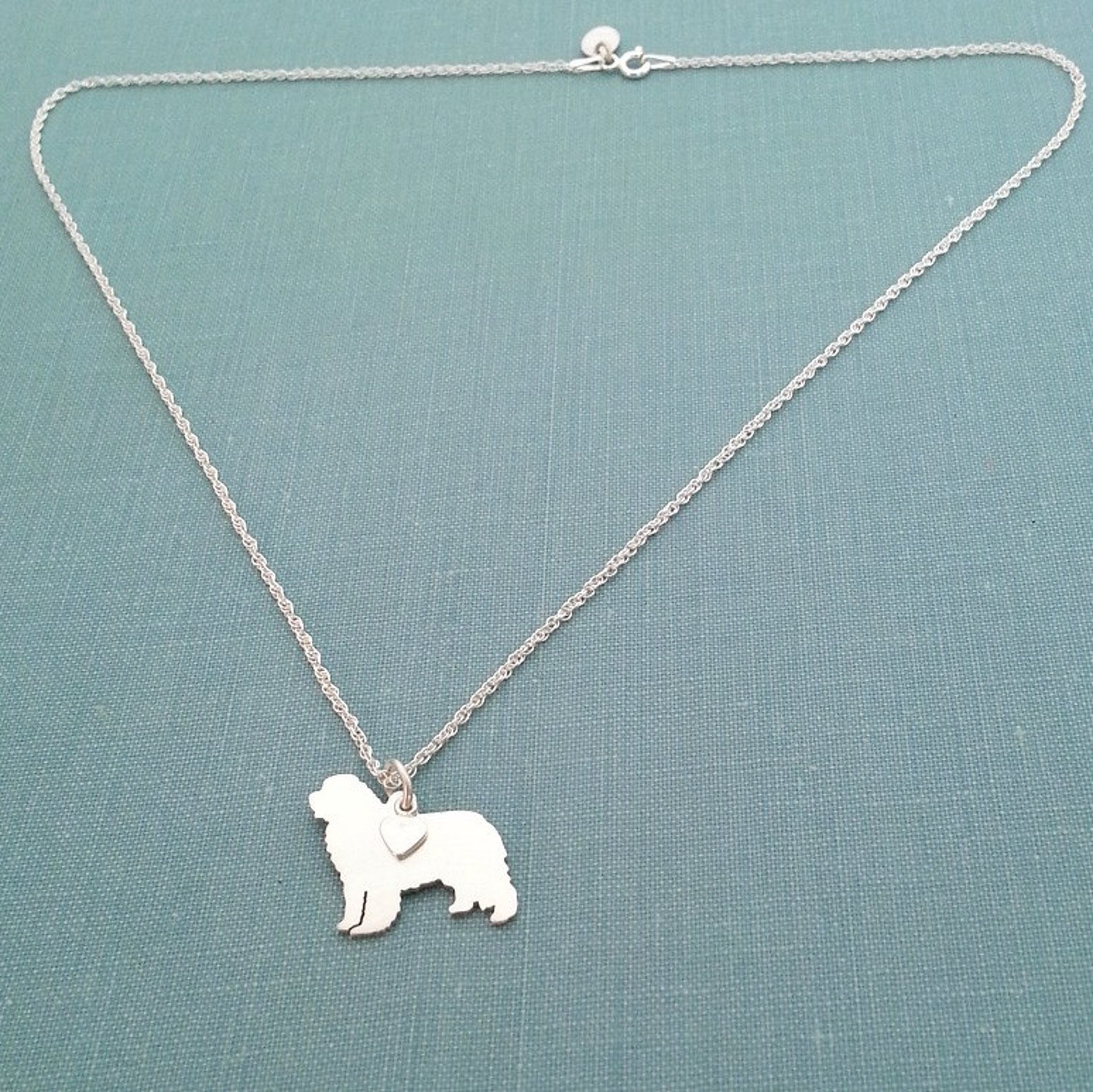 Newfoundland Dog Necklace, Sterling Silver Personalize Pendant, Breed ...