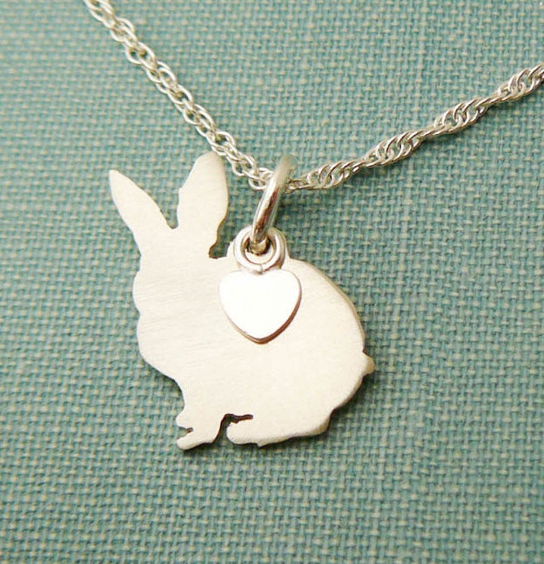 Bunny Rabbit Necklace Sterling Silver Personalize Pendant | Etsy