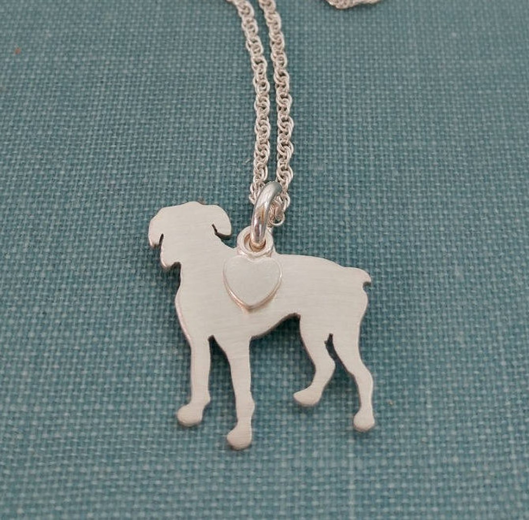 Boxer Dog Necklace, Sterling Silver Personalize Pendant, Breed ...