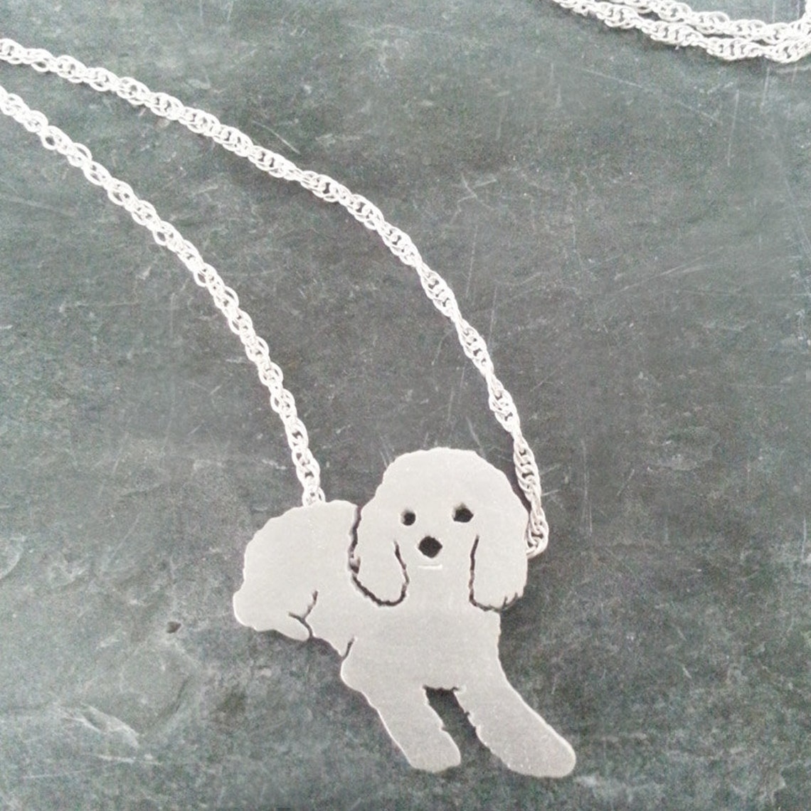 Dog Pendant Necklace .. Custom Pet Portrait Sterling Silver - Etsy