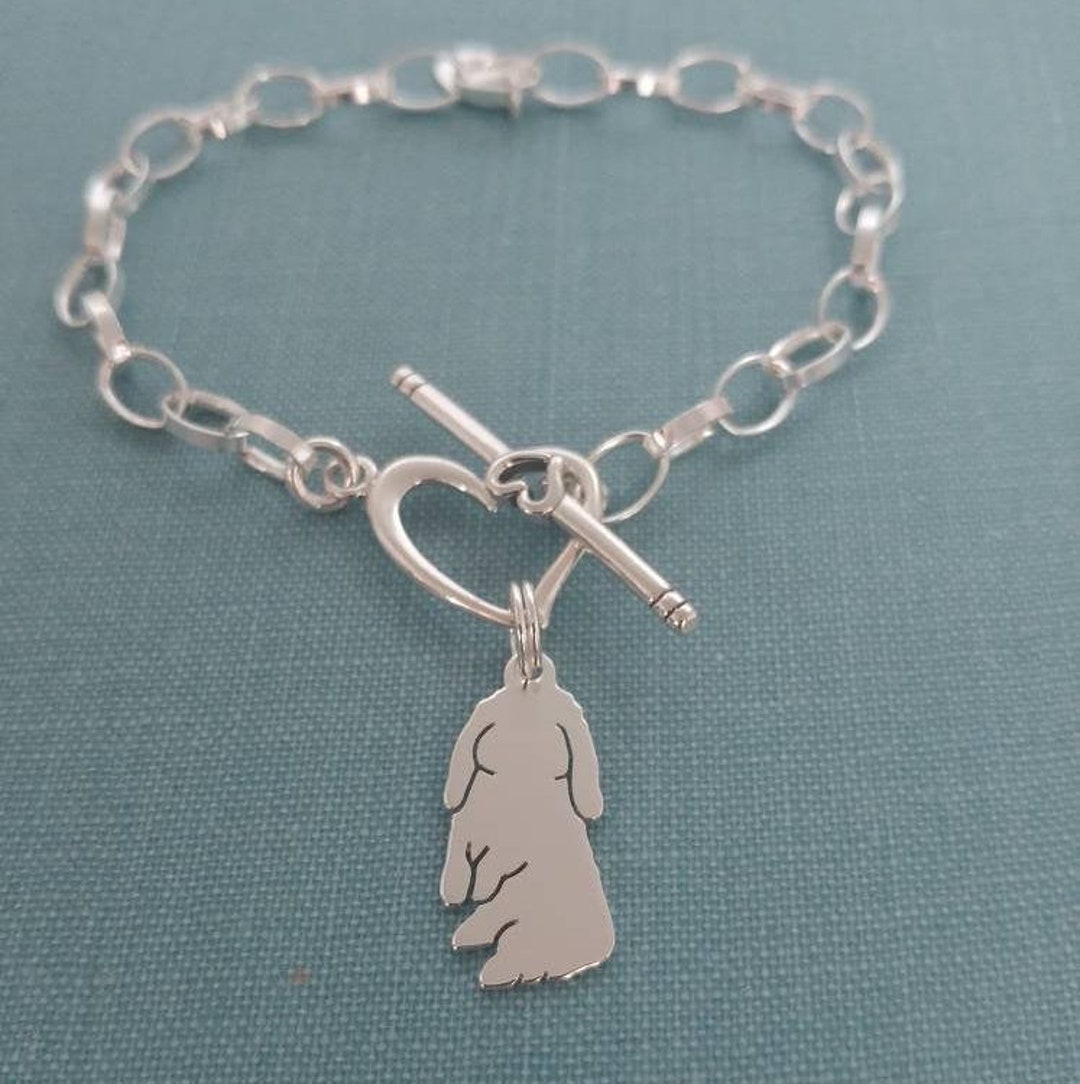 Playful LOP Rabbit Chain Bracelet Sterling Silver Personalize Pendant ...