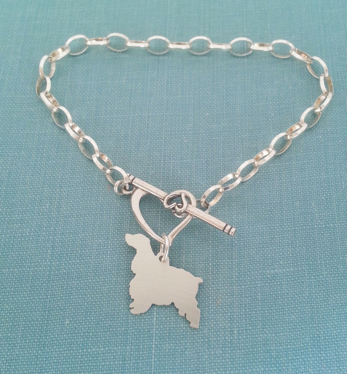 English Cocker Spaniel Chain Bracelet Sterling Silver | Etsy
