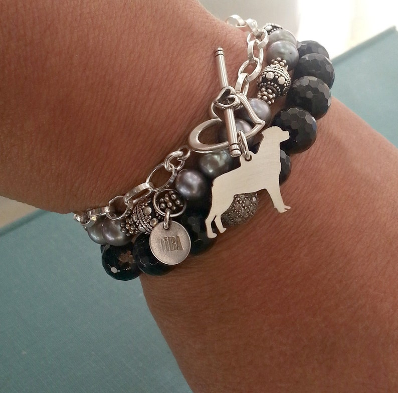Rottweiler Chain Bracelet Sterling Silver Personalize - Etsy