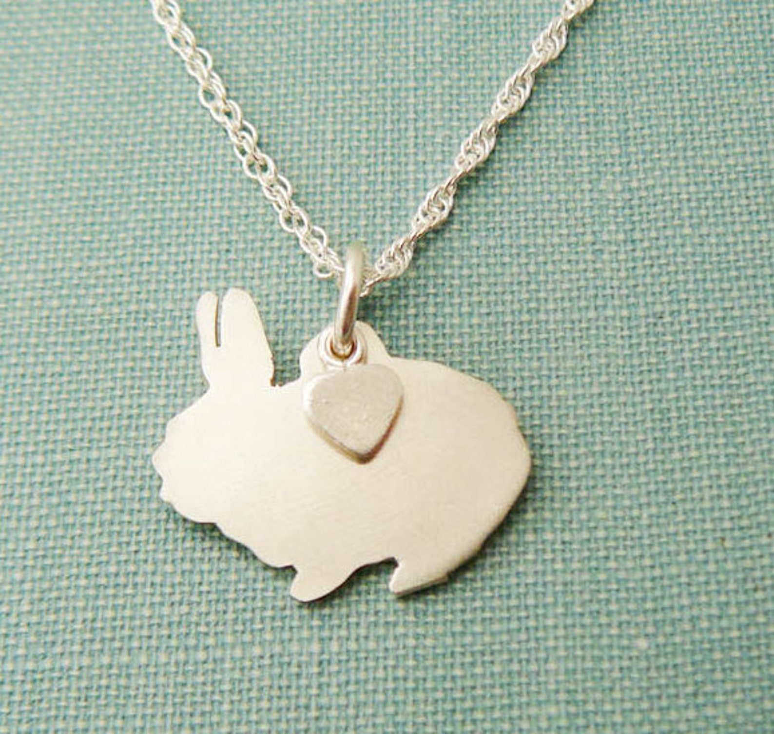 Bunny Rabbit Necklace Sterling Silver Personalize Pendant | Etsy