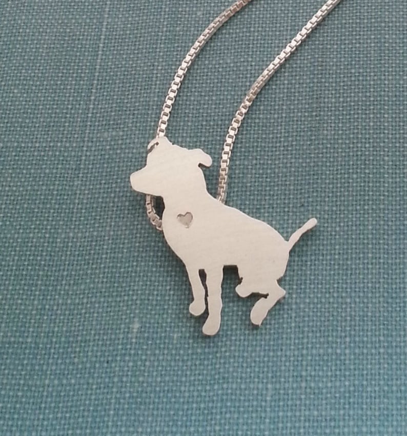 Pitbull Dog Necklace Sterling Silver Sitting Pit Bull - Etsy