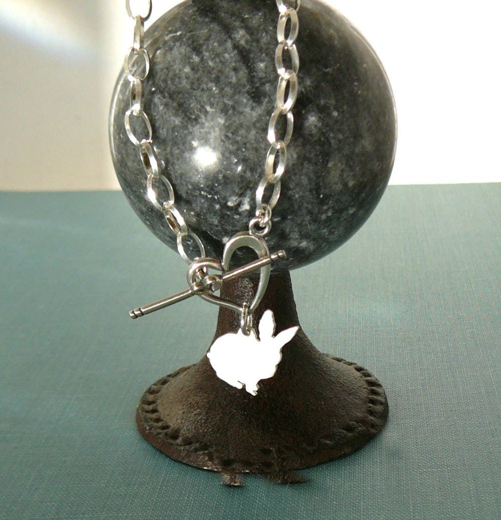 Bunny Rabbit Chain Bracelet, Sterling Silver Personalize Pendant, Breed ...