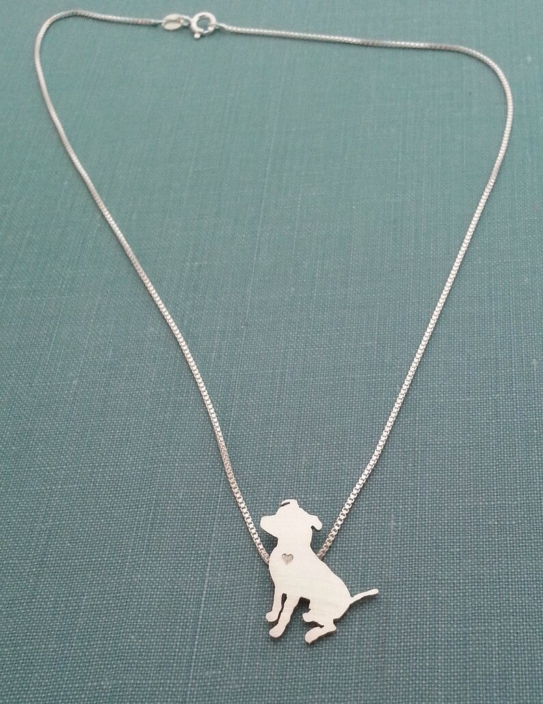 Pitbull Dog Necklace Sterling Silver Sitting Pit Bull - Etsy