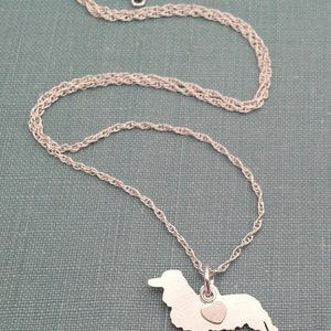 Longhair Dachshund Dog Sterling Silver Necklace Doxie Personalize ...