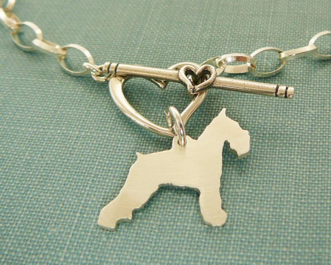 Schnauzer Chain Bracelet, Sterling Silver Personalize Pendant, Breed ...