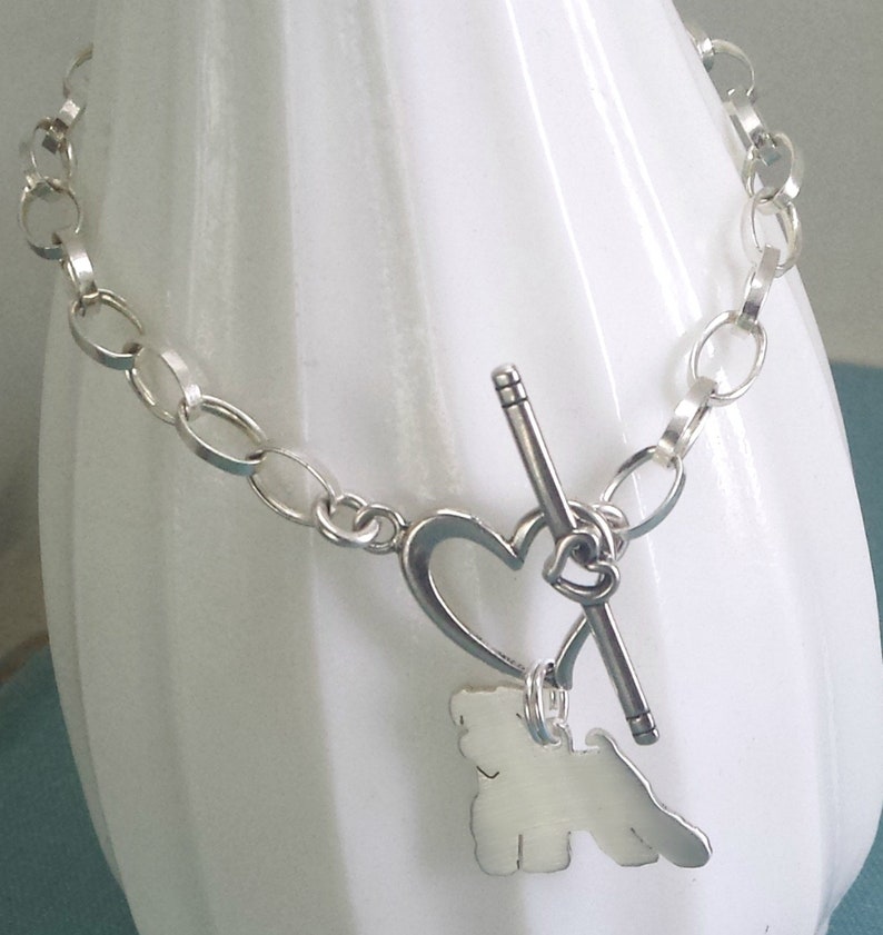 Miniature Schnauzer Dog Chain Bracelet Sterling Silver | Etsy