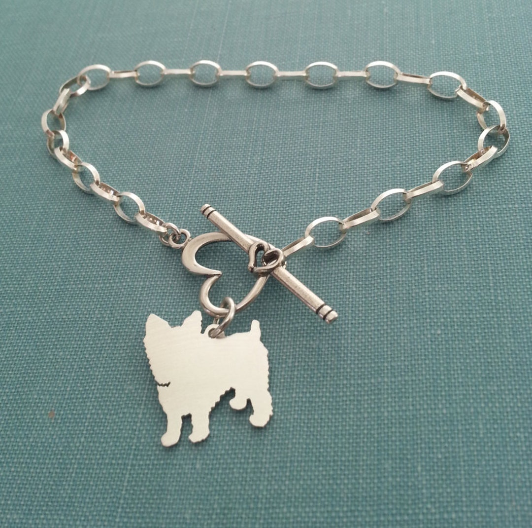 Yorkshire Terrier Dog Chain Bracelet, Yorkie Sterling Silver ...