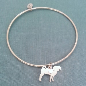 Puggle Dog Bangle Bracelet, Sterling Silver Personalize Pendant, Breed ...