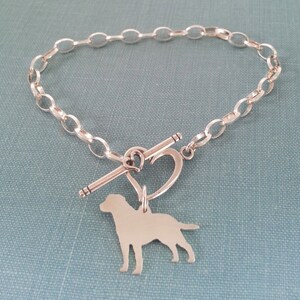 Labrador Retriever Dog Chain Bracelet, Lab Sterling Silver Personalize ...