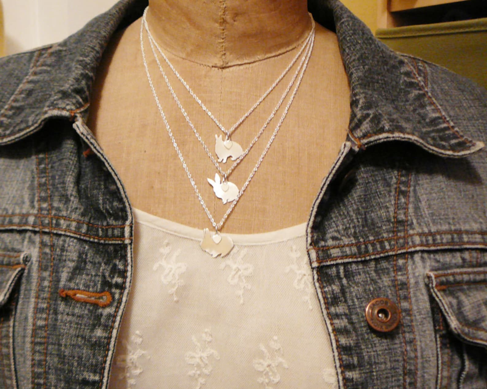 Bunny Rabbit Necklace Sterling Silver Personalize Pendant - Etsy