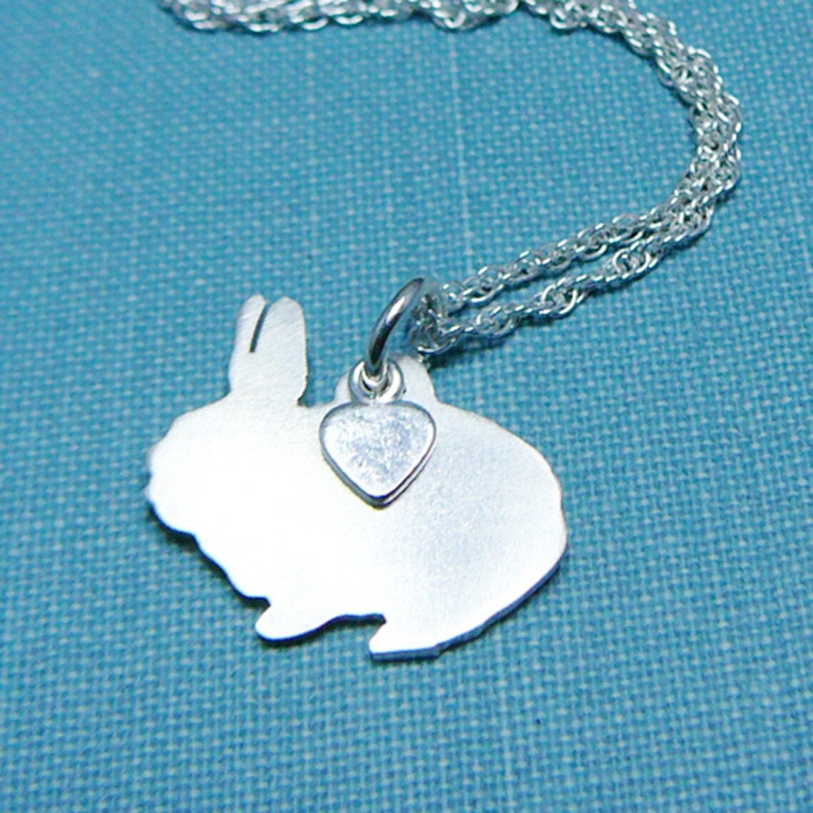 Bunny Rabbit Necklace Sterling Silver Personalize Pendant | Etsy