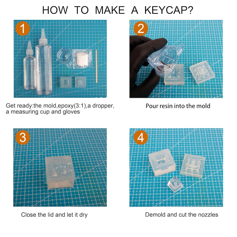 Silicone Keycap Moulds | 2-part Silicone Molds for Mechanical Keyboards ...