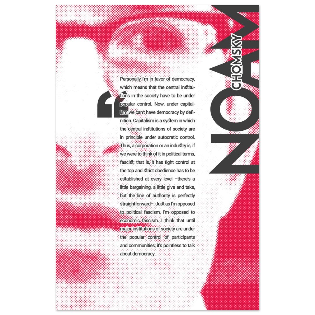 Noam Chomsky - Author Poster | Linguistics | Anti-capitalism | Activism ...