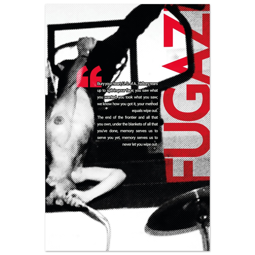Fugazi - Band Poster | Activism | Hardcore | Animal Rights | Pacifism | Musician Gift | Teacher ...
