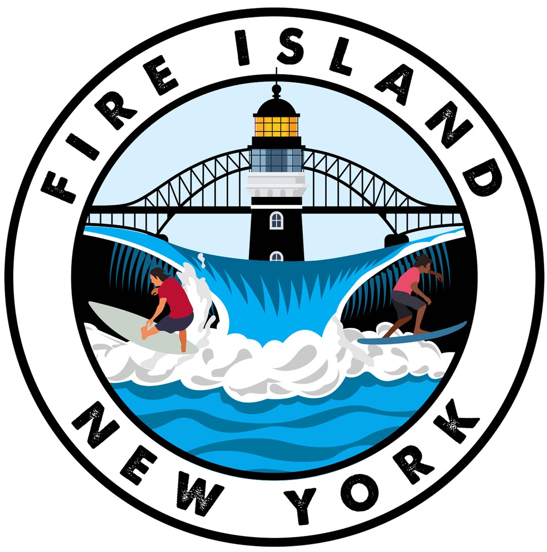 Fire Island Surfing Wave Logo – Digital PNG Download - Etsy
