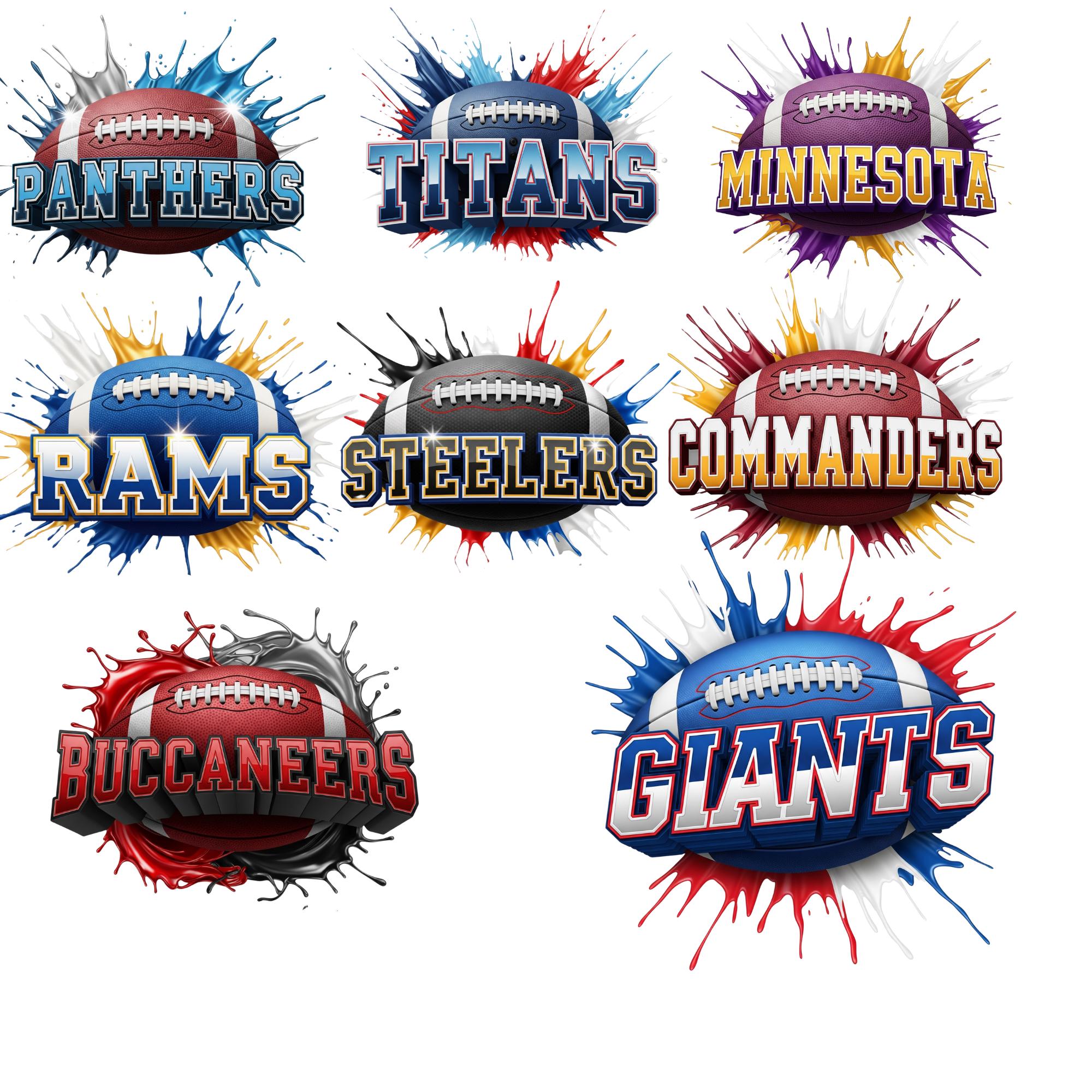 3D Football Logo Team Png Bundle, 3d Footbal Clipart Bundle Design ...