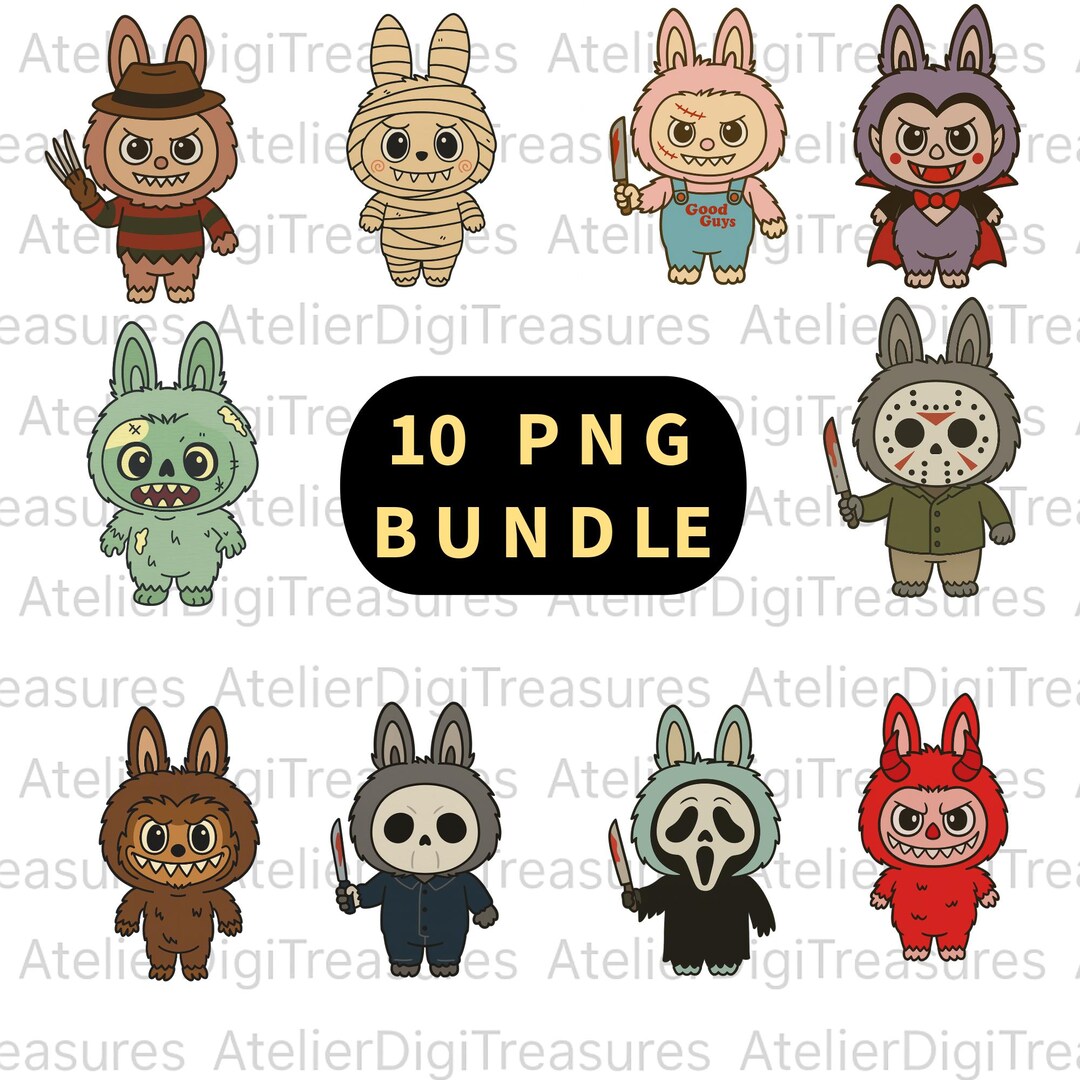 Kawai Monter Halloween PNG, Horro Labubbu Monter 10 Png Bundle ...