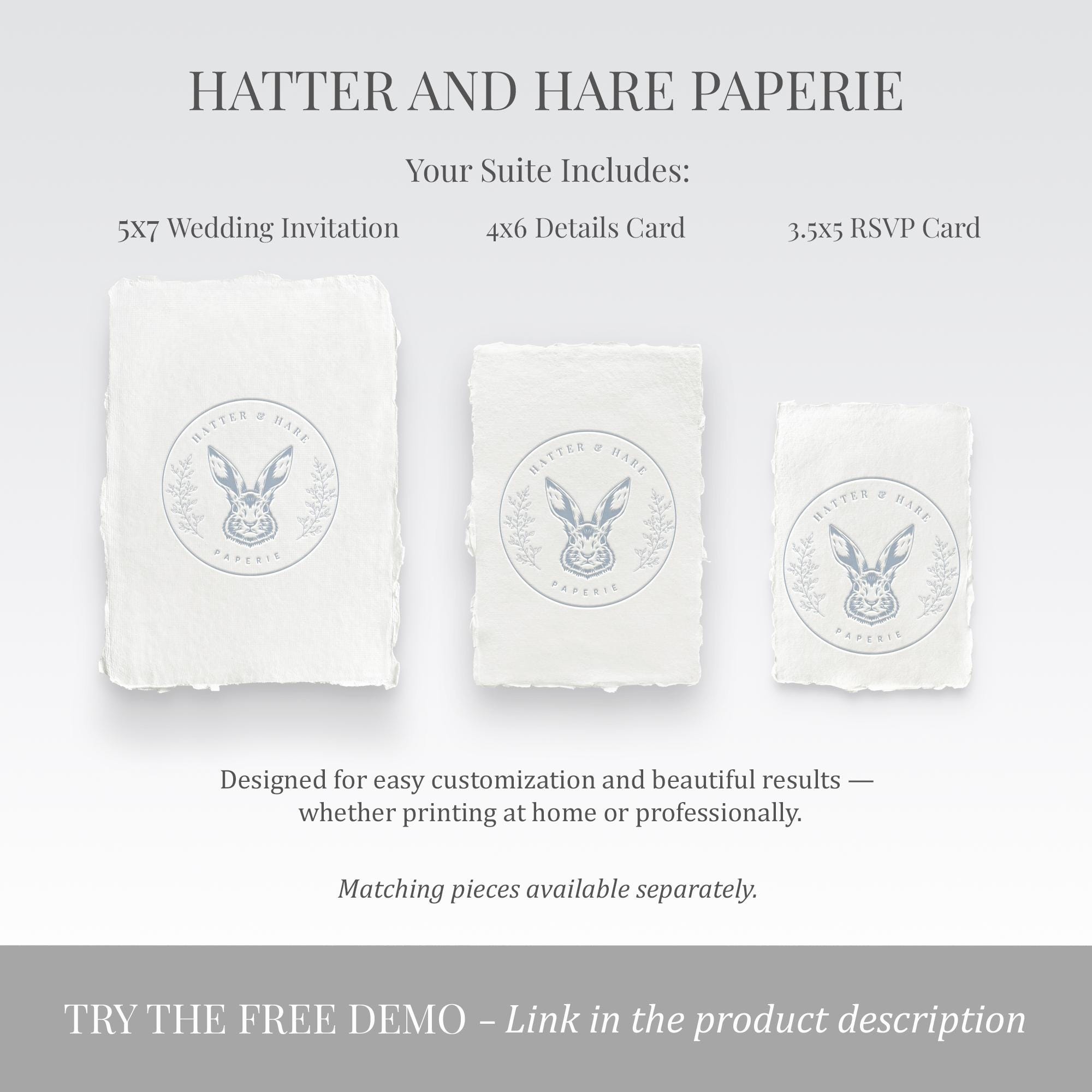 Blue Cottagecore Wedding Invitation Template Printable Green Crest ...