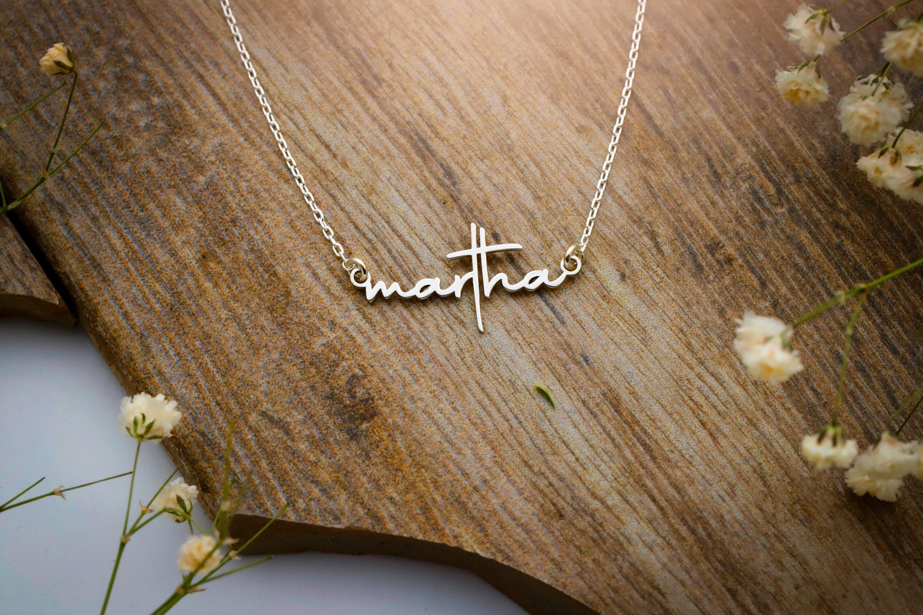 Custom 14K Gold Filled Minimalist Name Necklace, Personalized Signiture ...