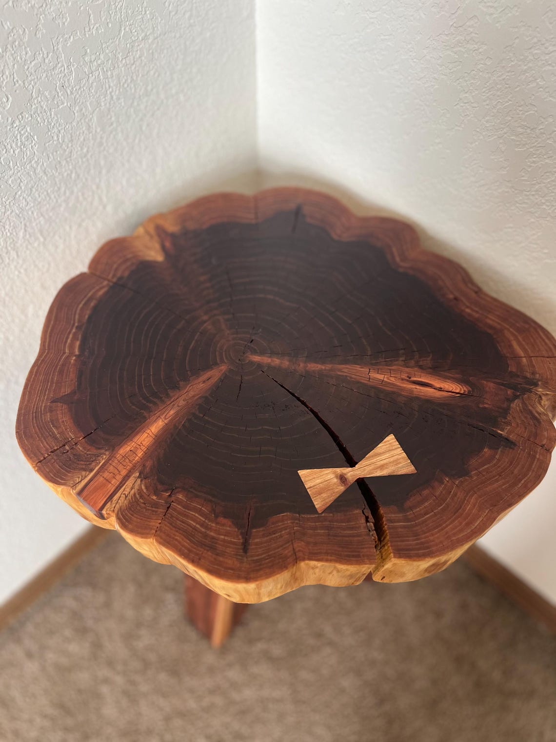 Live Edge Redwood End Table - Etsy