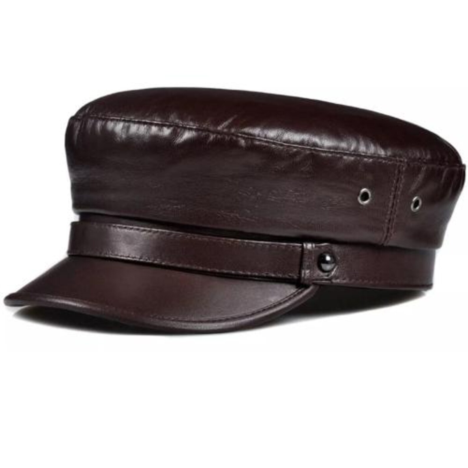 Handmade Genuine Leather Peaked Cap: Vintage Biker Hat - Etsy