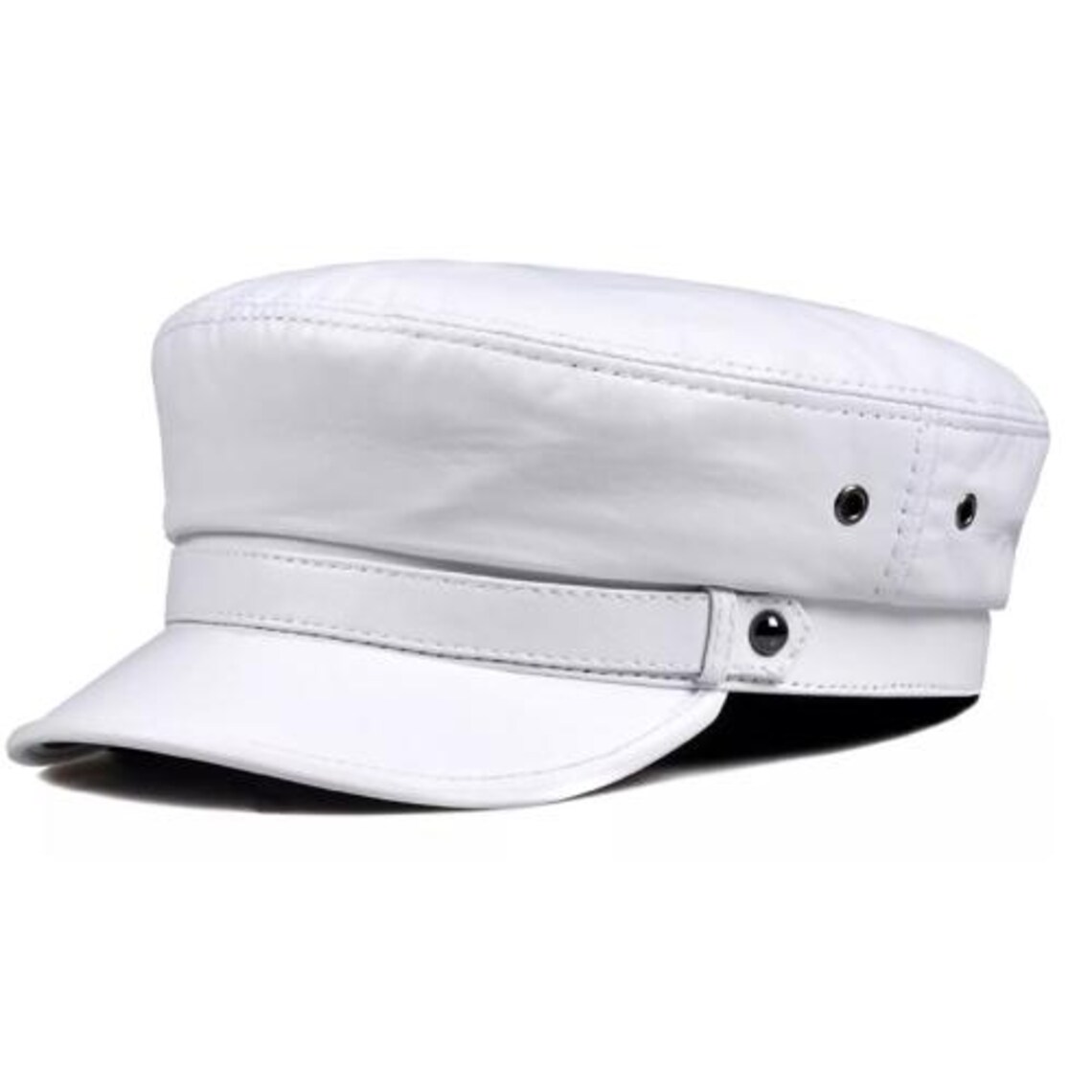 Handmade Genuine Leather Peaked Cap: Vintage Biker Hat - Etsy