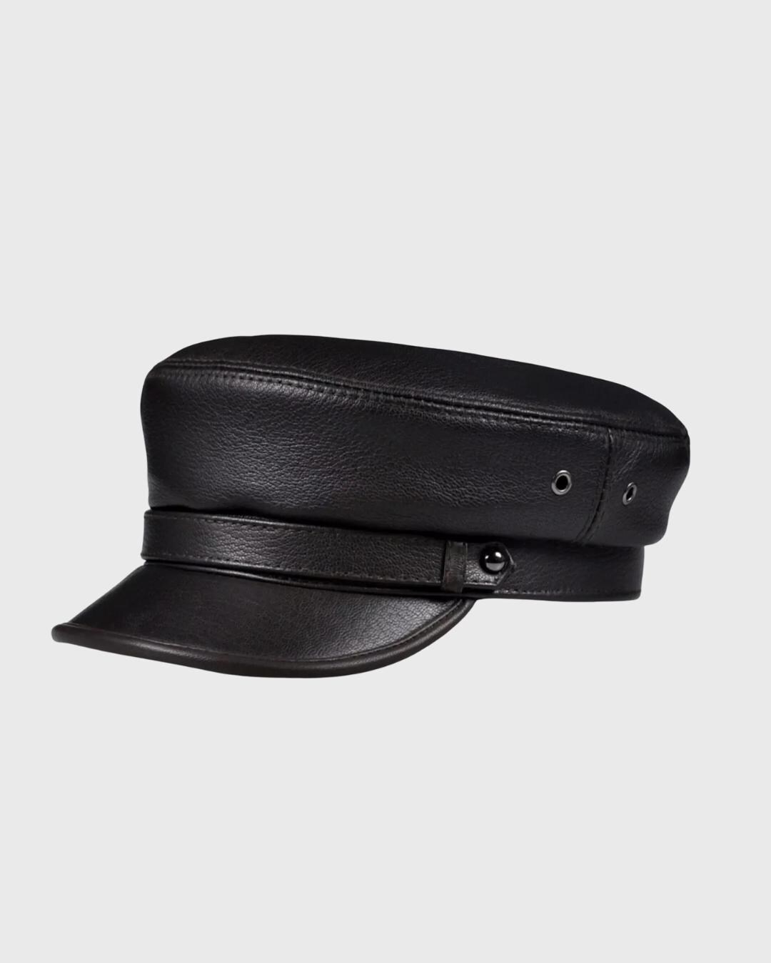 Handmade Genuine Leather Peaked Cap: Vintage Biker Hat - Etsy
