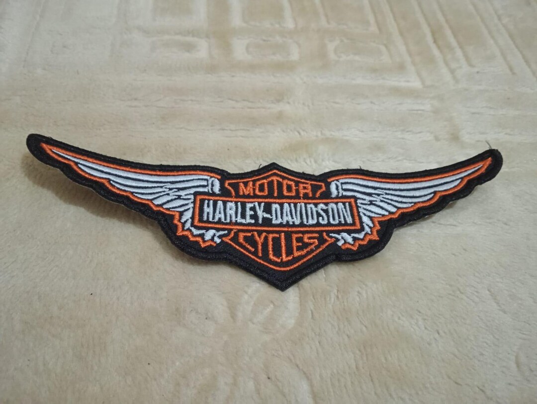8-inch Embroidered Winged Motorcycle Harley Patch – Sew-on Jacket ...