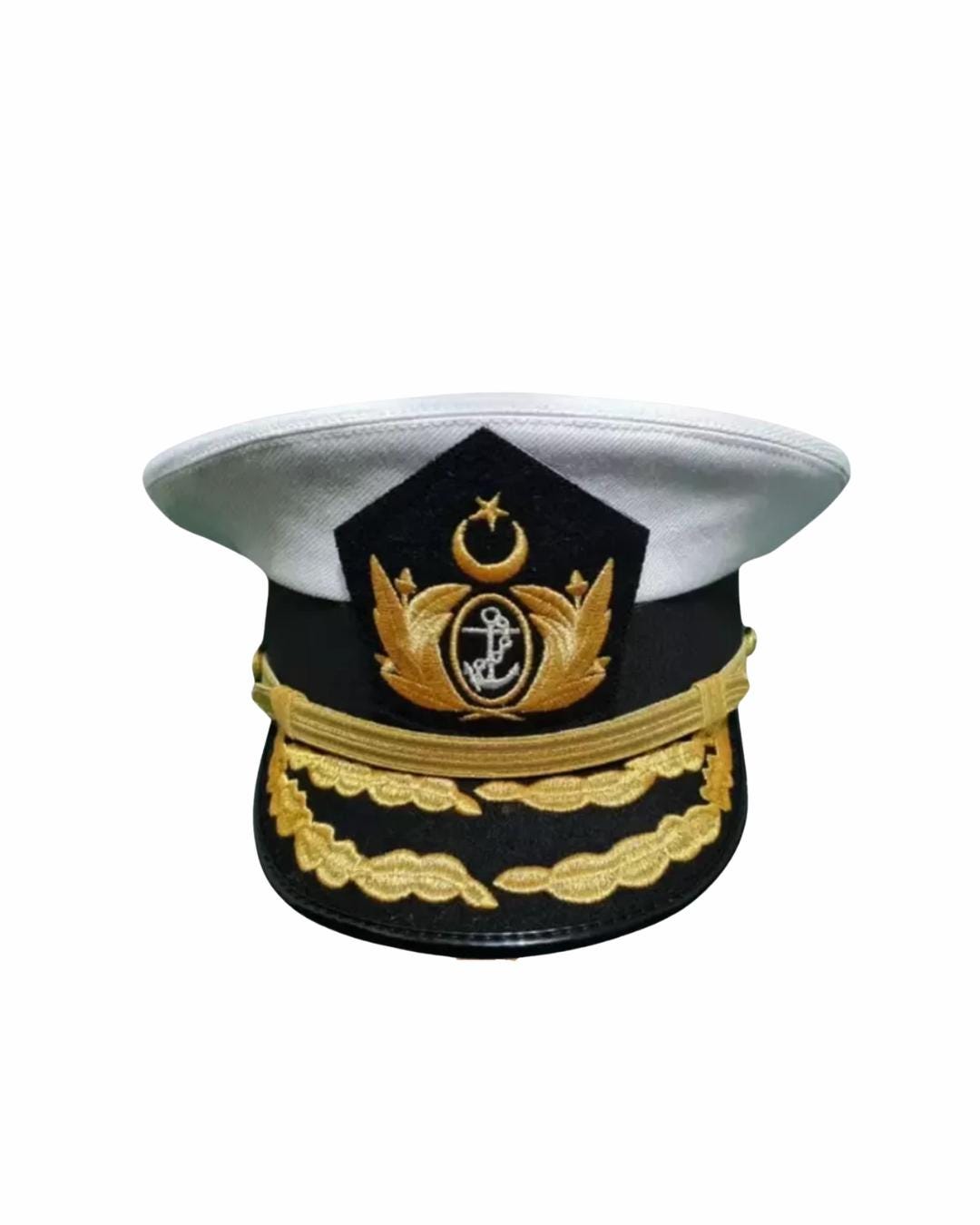 Turkish Navy-style Admiral Hat - Reproduction Officer Visor Cap ...