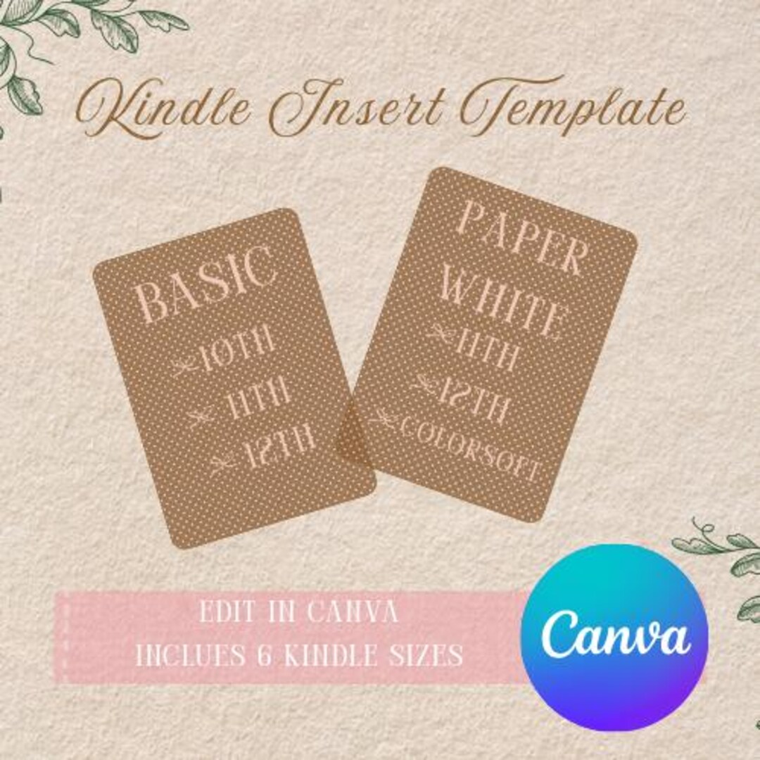 DIY Kindle Insert | Canva Template | Kindle Insert | E-reader Template ...