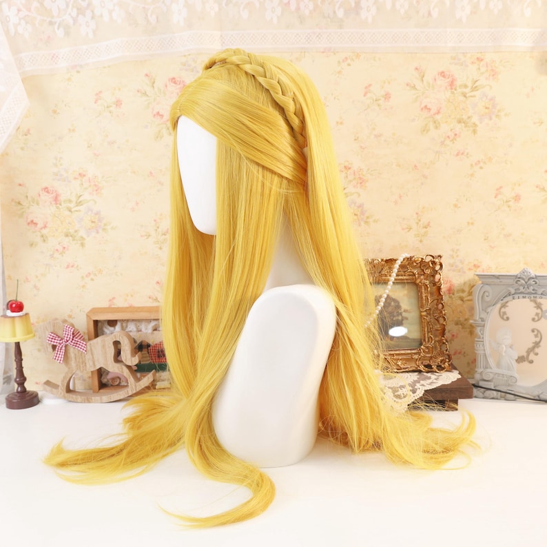 Zelda Princess Wig Cosplay Long Braid Wig Mesh Cap Fiber Wig for ...