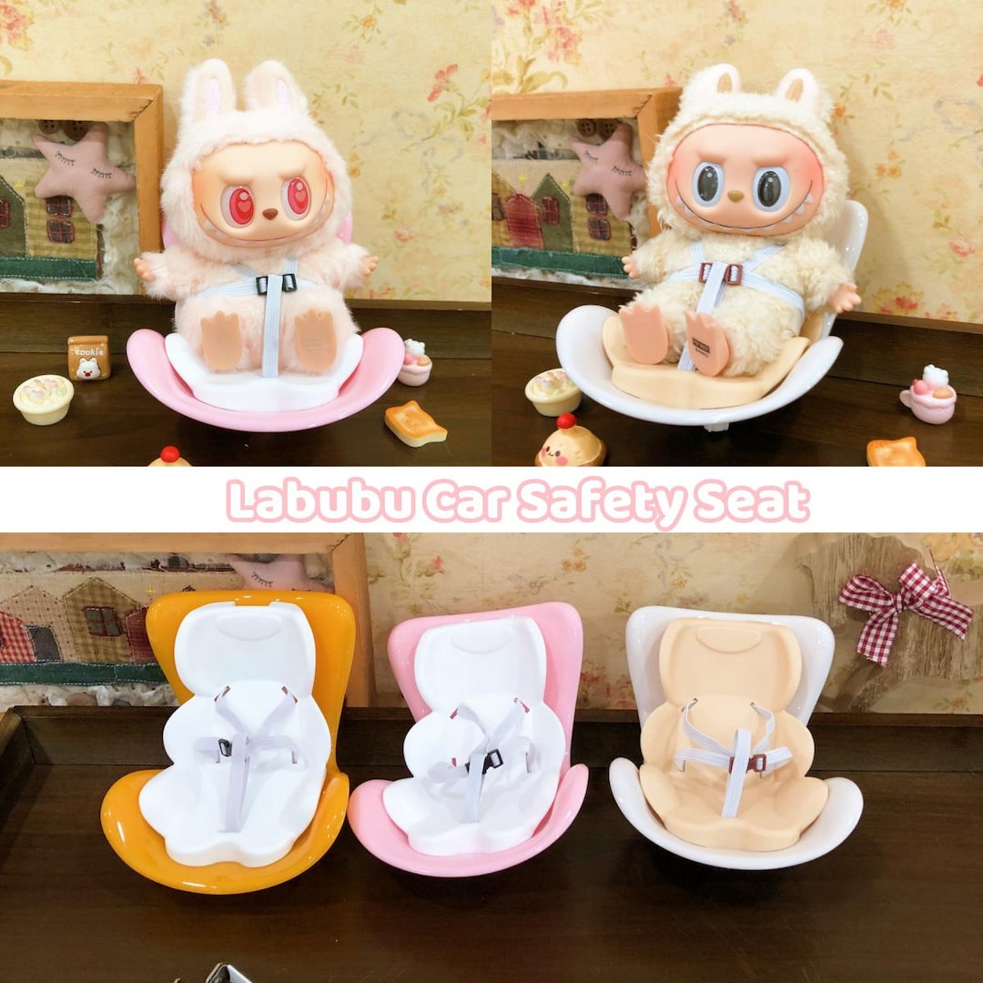 Miniature Car Seat for Labubu Dolls Cute Plush Holder for Car Air Vent ...