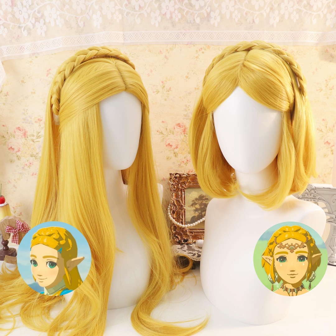 Zelda Princess Wig Cosplay Long Braid Wig Mesh Cap Fiber Wig for ...