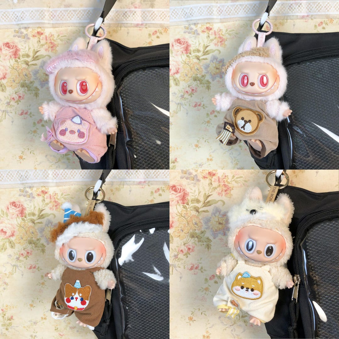 Labubu Doll Handmade Clothes Animal Outfit Set Dog Pig Cat Bear Romper ...