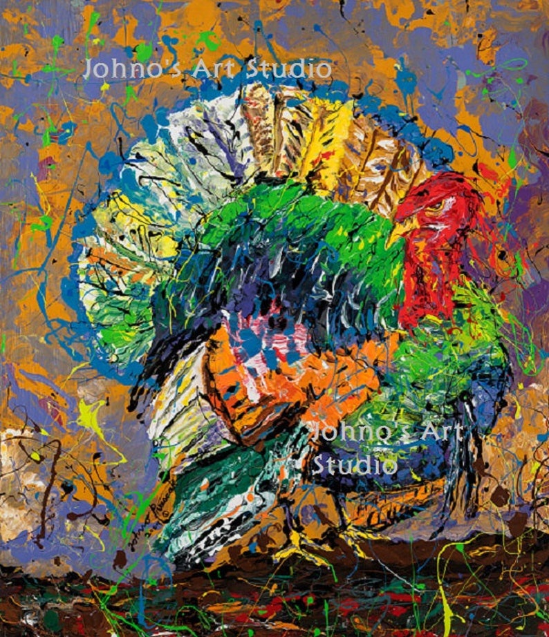 Thanksgiving Art, Turkey Wall Art, Wild Bird Art, Hunting Wall Art, Man ...