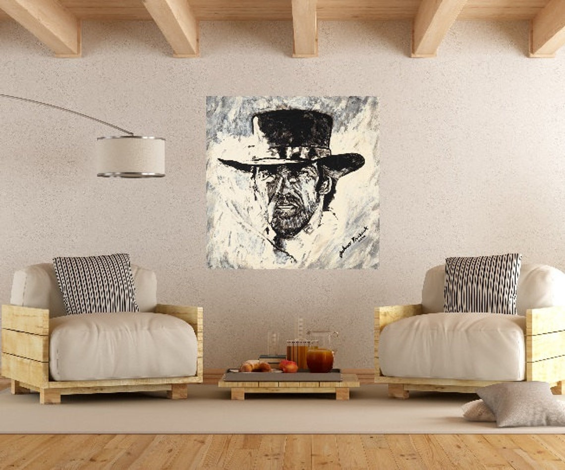Cowboy Wall Art Wild West Art Clint Art Portrait Artmetal - Etsy