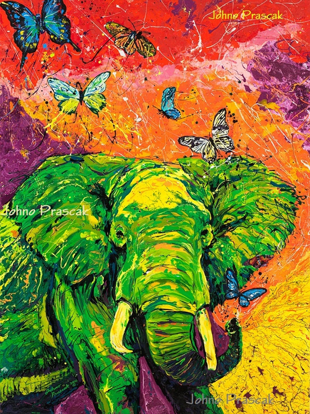 Elephant Art, Endangered Species, Modern Elephant Art, Animal Wall Art ...