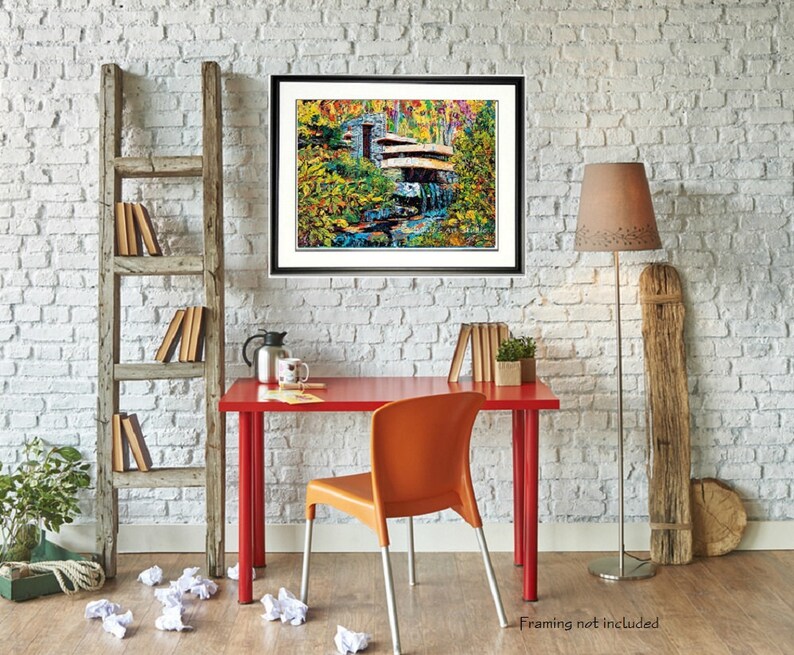 Fallingwater Art, Fallingwater Print, Fallingwater Wall Art, Frank ...
